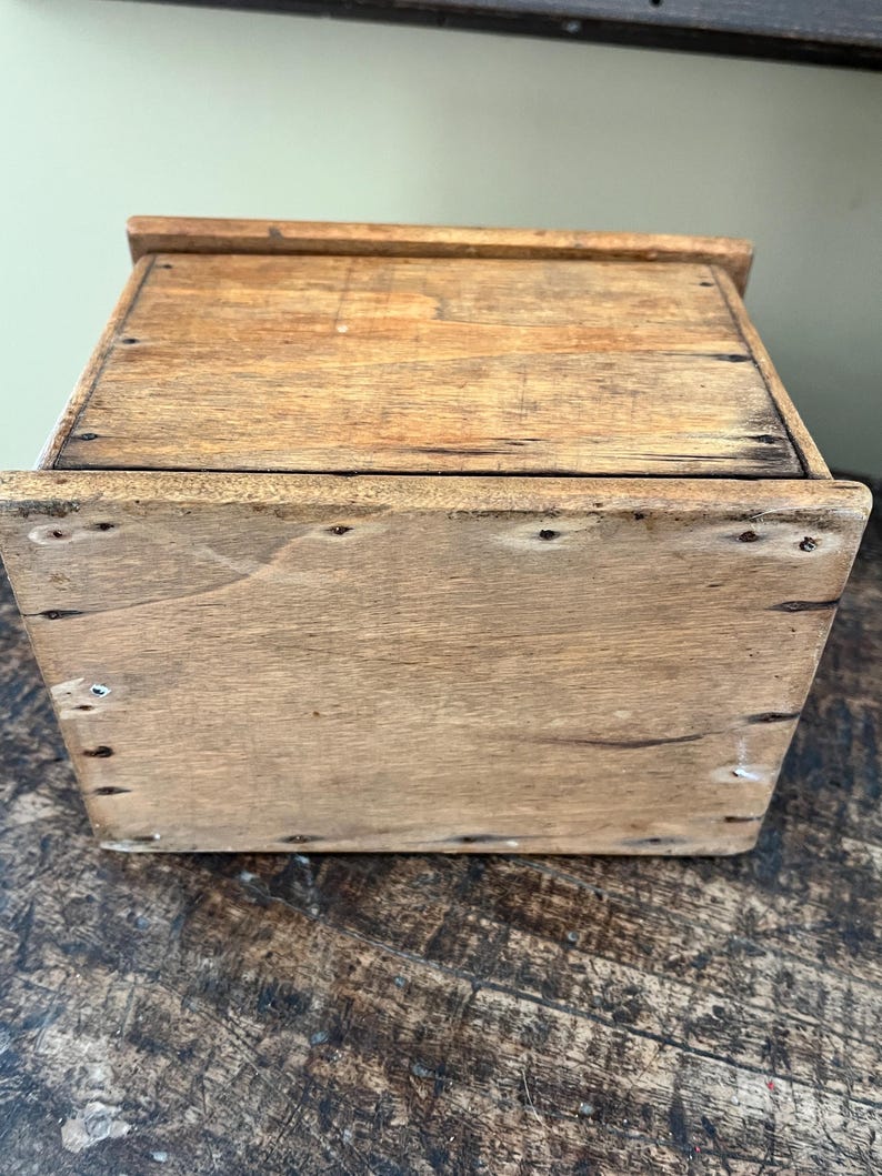 Antique Wooden Salt Box Wall Mounted Salt and Spice Box Primitive ...