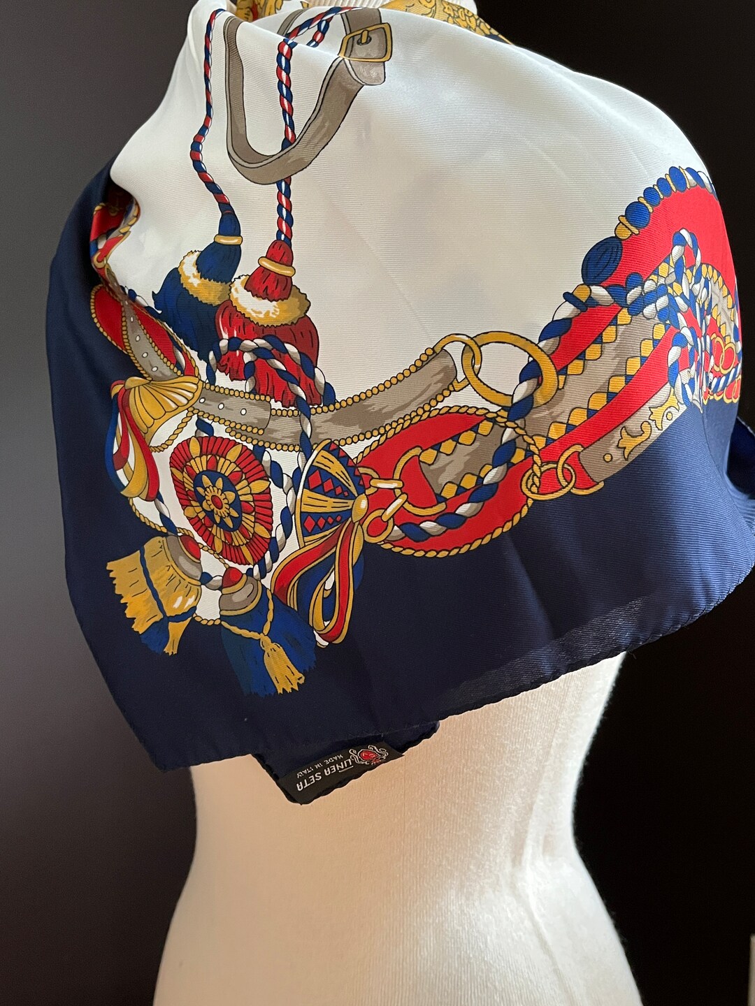 Vintage Linea Seta Italian 100% Silk Scarf Cote of Arms Design - Etsy