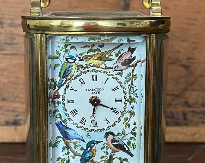 Halcyon Days Enamels Carriage Clock Brass with Birds - Etsy 日本