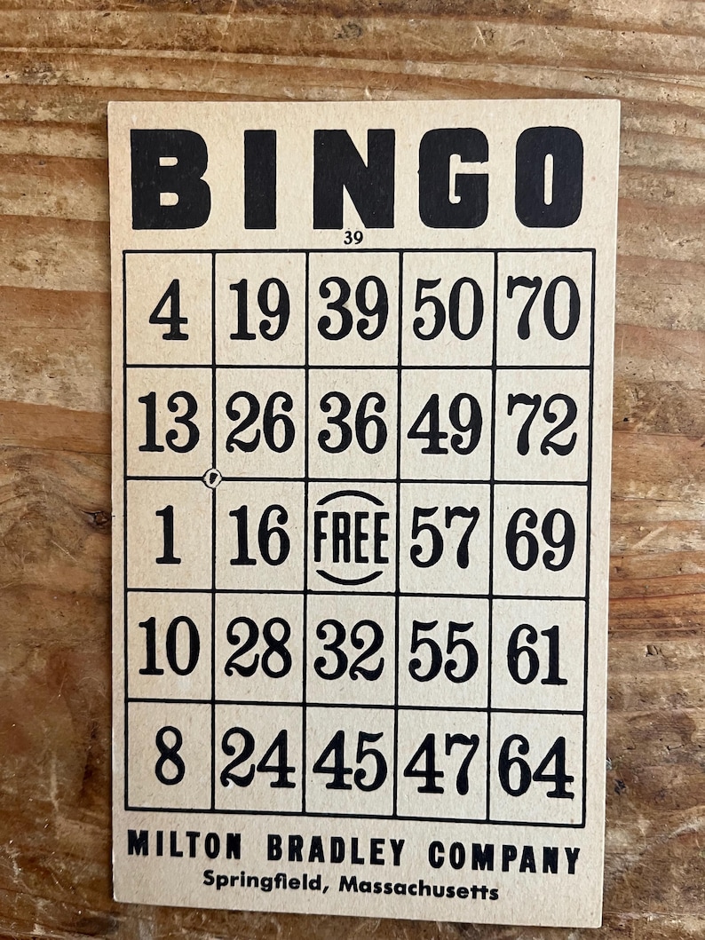 BINGO Cards Milton Bradley Vintage Ephmera Card Stock Grouping of 10 - Etsy