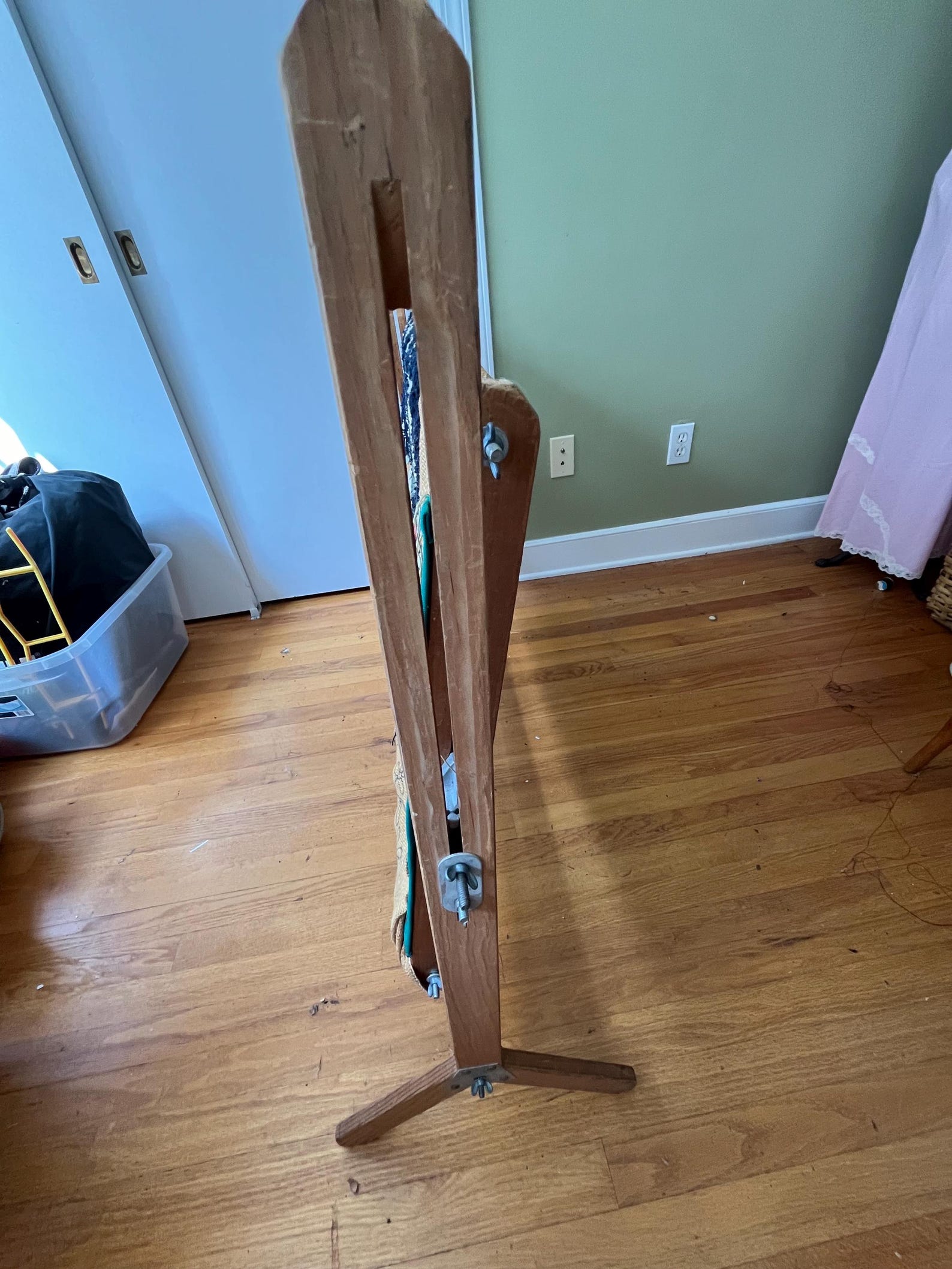 Bliss Adjustable Rug Hooking Frame With Partially Hooked Floral Rug ...