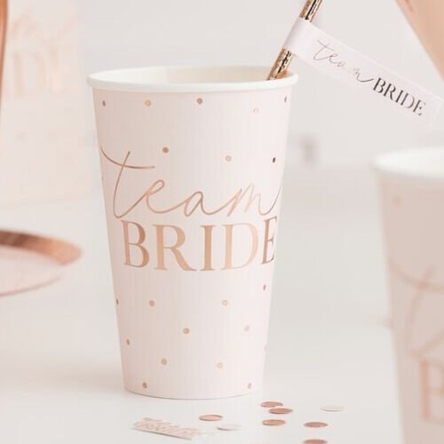 Hen Party Team Bride Flag Rose Gold Straws // Pink & Rose - Etsy
