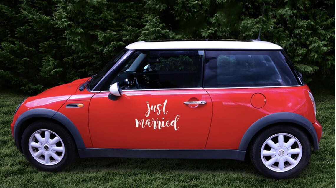 Wedding Car Sticker //just Married/ - Etsy