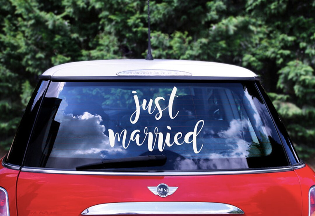 Wedding Car Sticker //just Married/ - Etsy