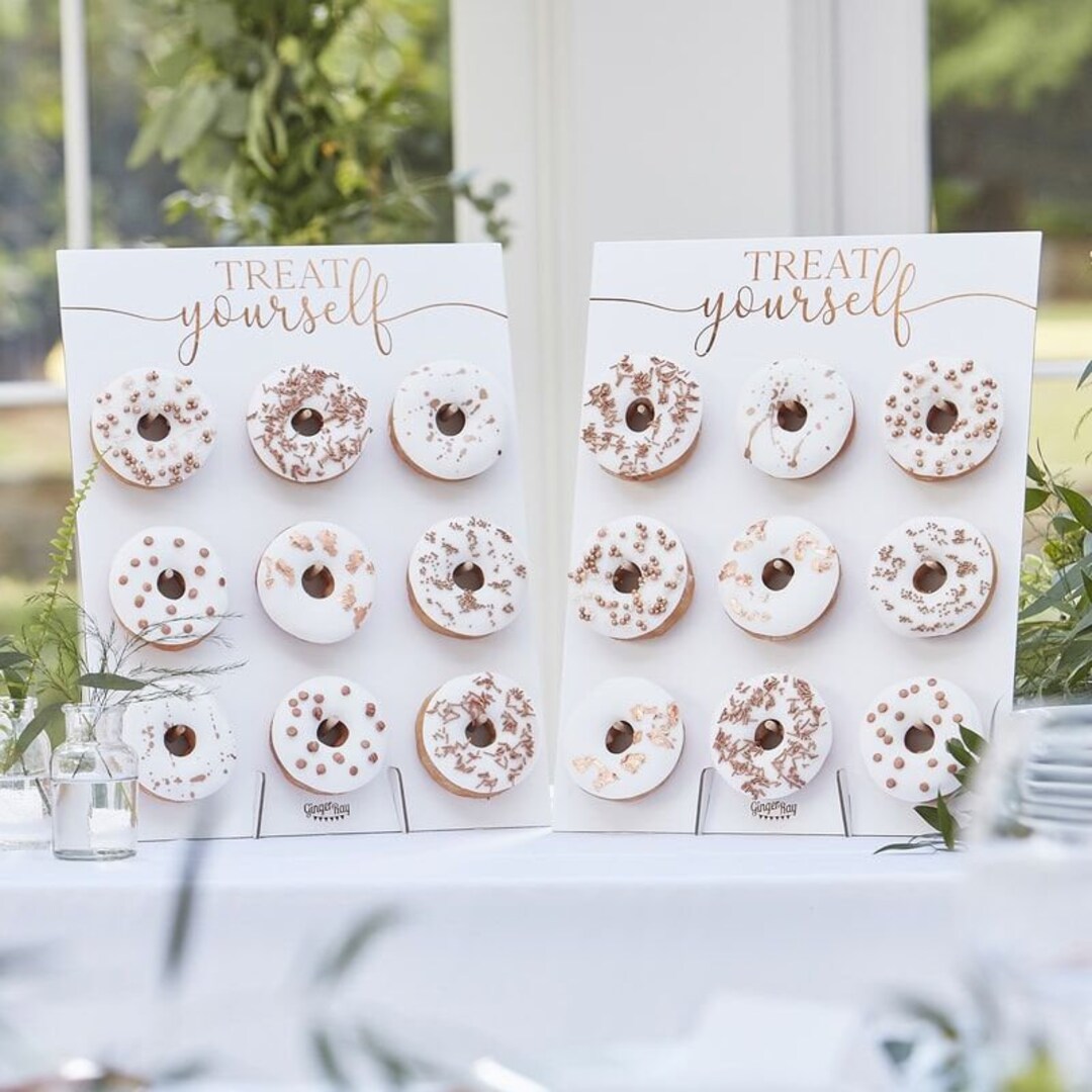 Donut Wall Rose Gold Birthday Decoration | Donut Holder|2 Donut Walls ...