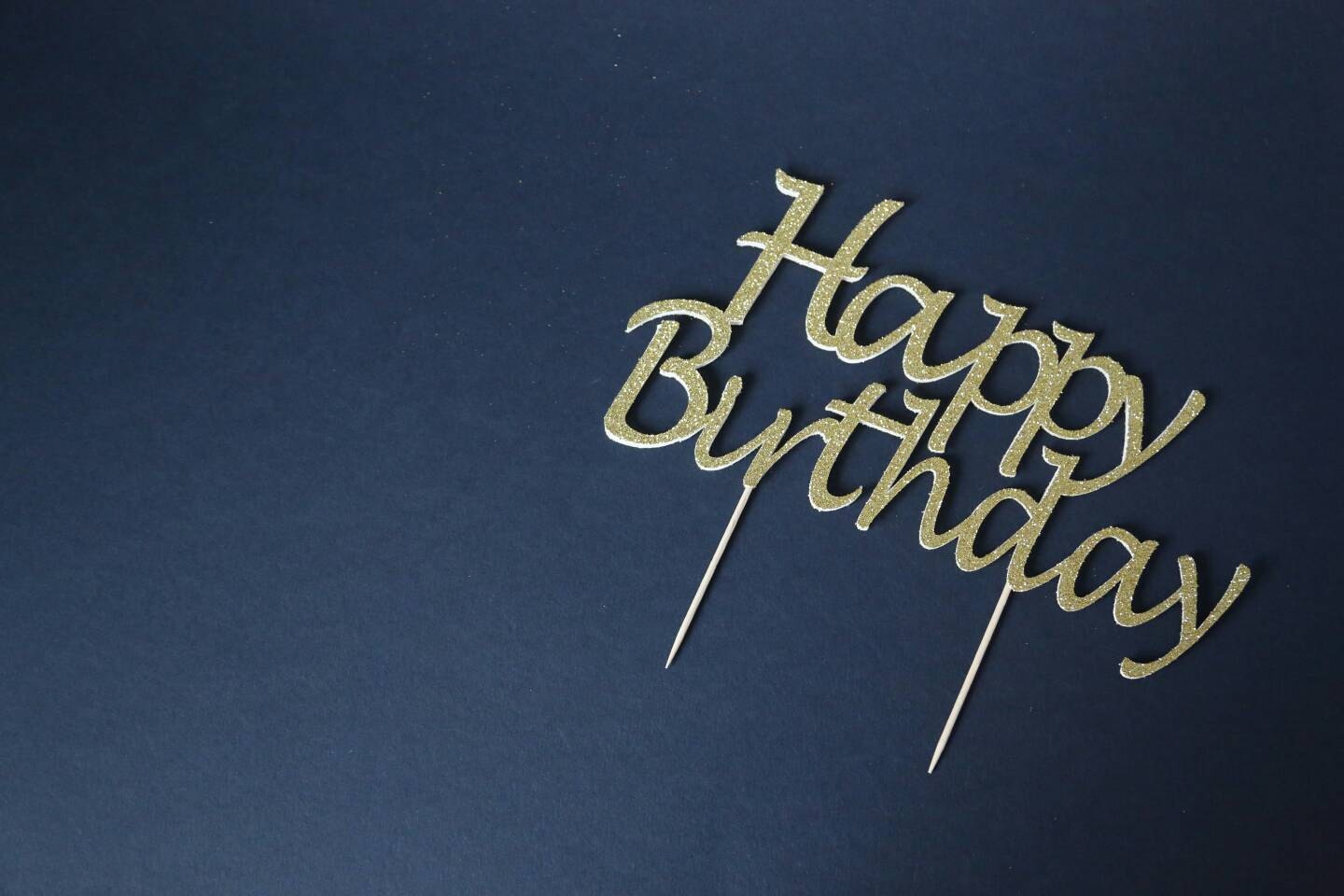 Happy Birthday Cake Topper Gold Glitter First Birthday Etsy Uk