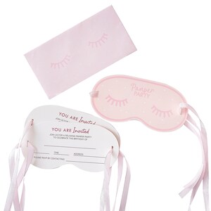 Eye Mask Shaped Pamper Party Invitations| Pamper Birthday|girl Party ...