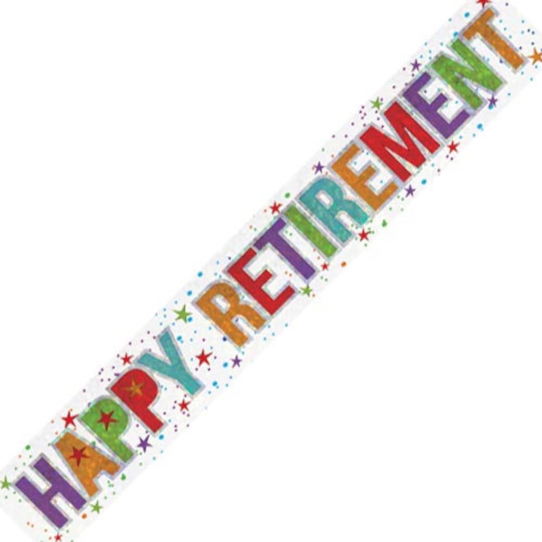 Holographic Happy Retirement Banner: Party Decoration - Etsy
