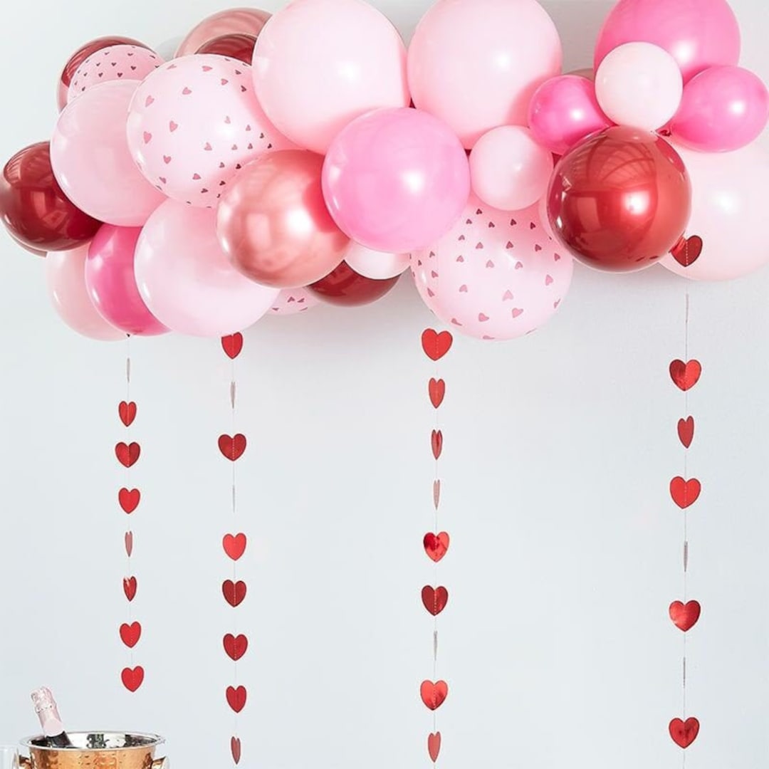 Pink and Red, Rose Gold Balloon Arch Kit //valentines Balloons /love ...