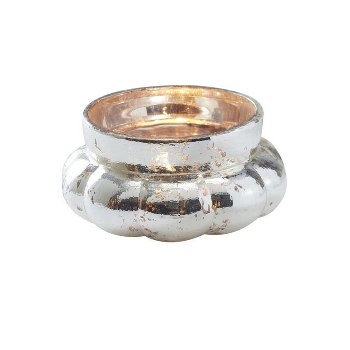 Silver Glass Tea Light Holder/ Frosted Silver Christmas/christmas ...