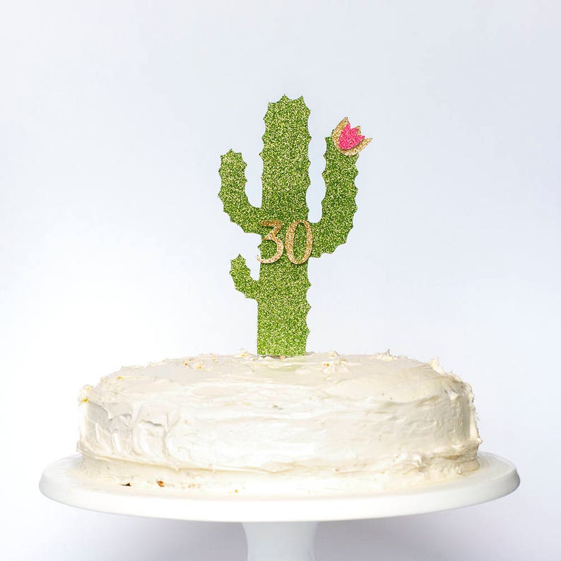 Cactus Themed Birthday Cake Topper. Custom Name and Age. Girl - Etsy UK