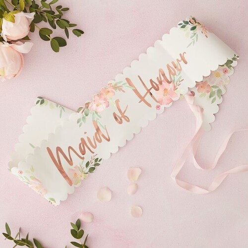 BRIDESMAID Sash Pink and Rose Gold. Hen Do Sashes. Team Bride. - Etsy UK