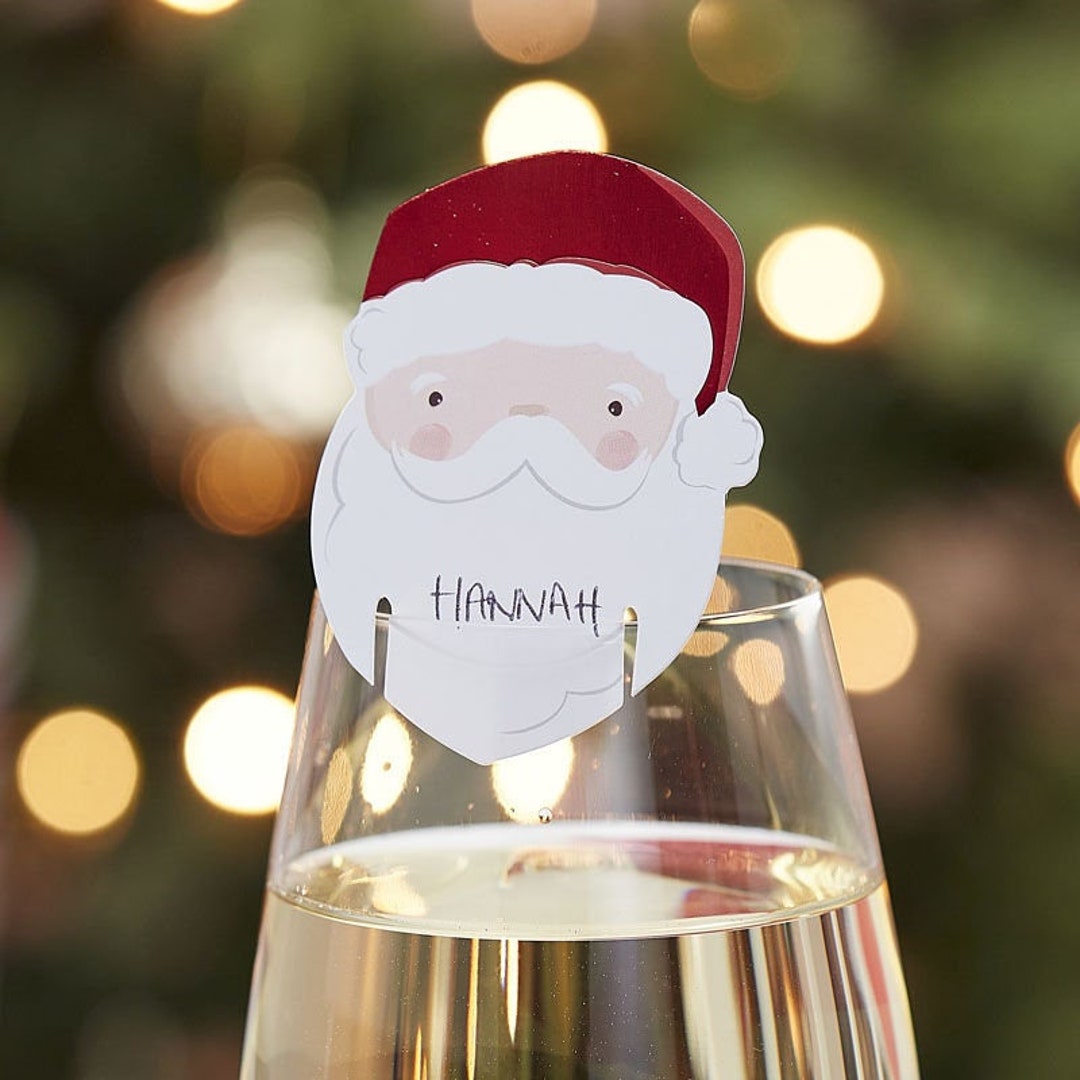 Santa Glass Decorations// Christmas Cheer//christmas Drink //novelty ...