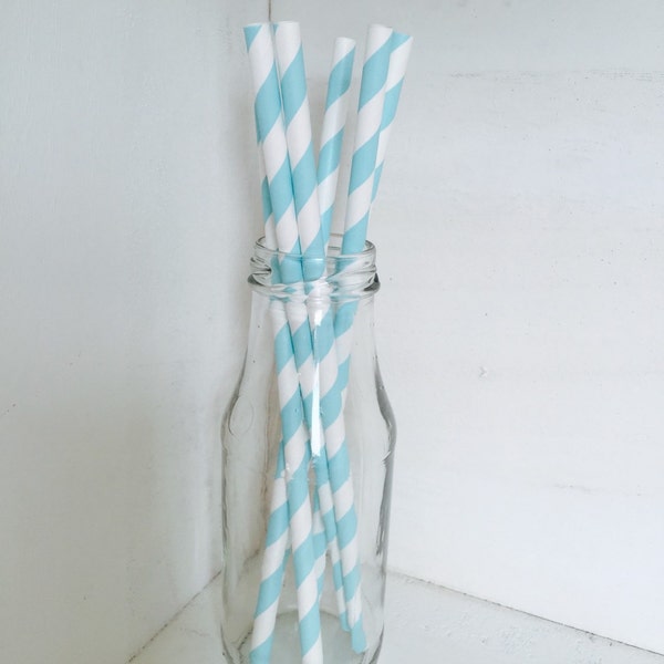 Baby Blue Straws - Etsy
