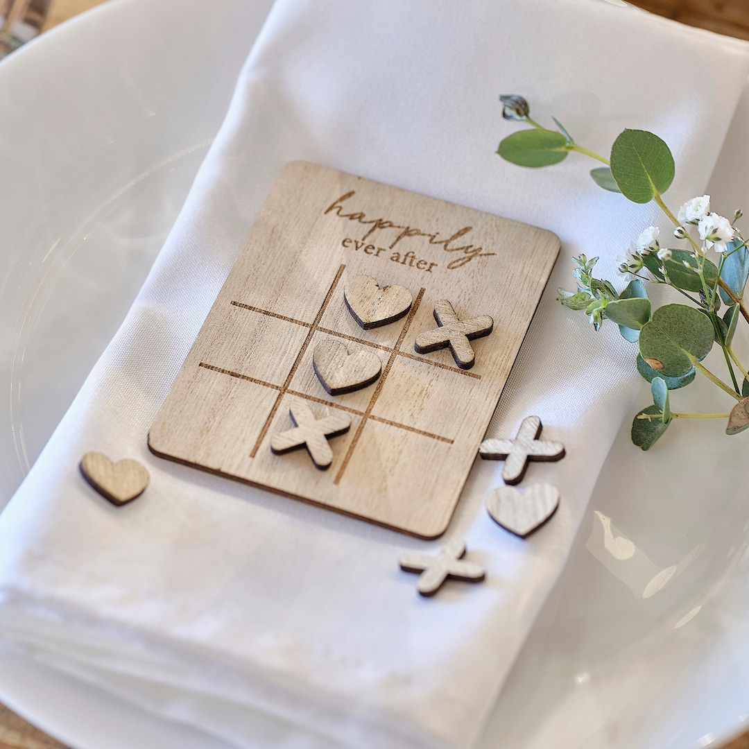 Wedding Table Game.wooden Noughts and Crosses|mini Wedding Game ...