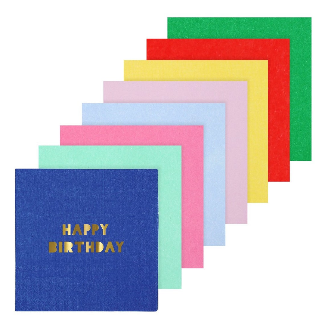 Happy Birthday Napkins // Happy Birthday Paper Napkins // Tableware ...