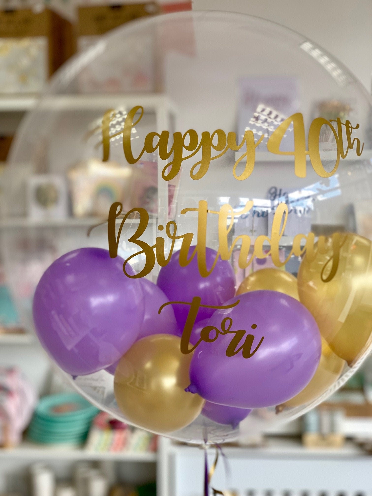 40th Birthday Helium Balloon //24 Bubble Balloon | Etsy