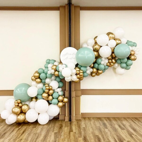 White and Green Balloon Arch - Etsy
