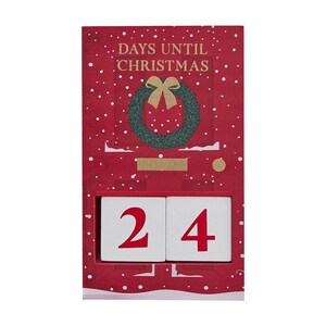 Christmas Countdown Calendar Door Wooden Reusable Christmas ...