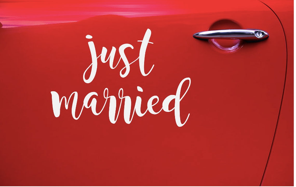 Wedding Car Sticker //just Married/ - Etsy