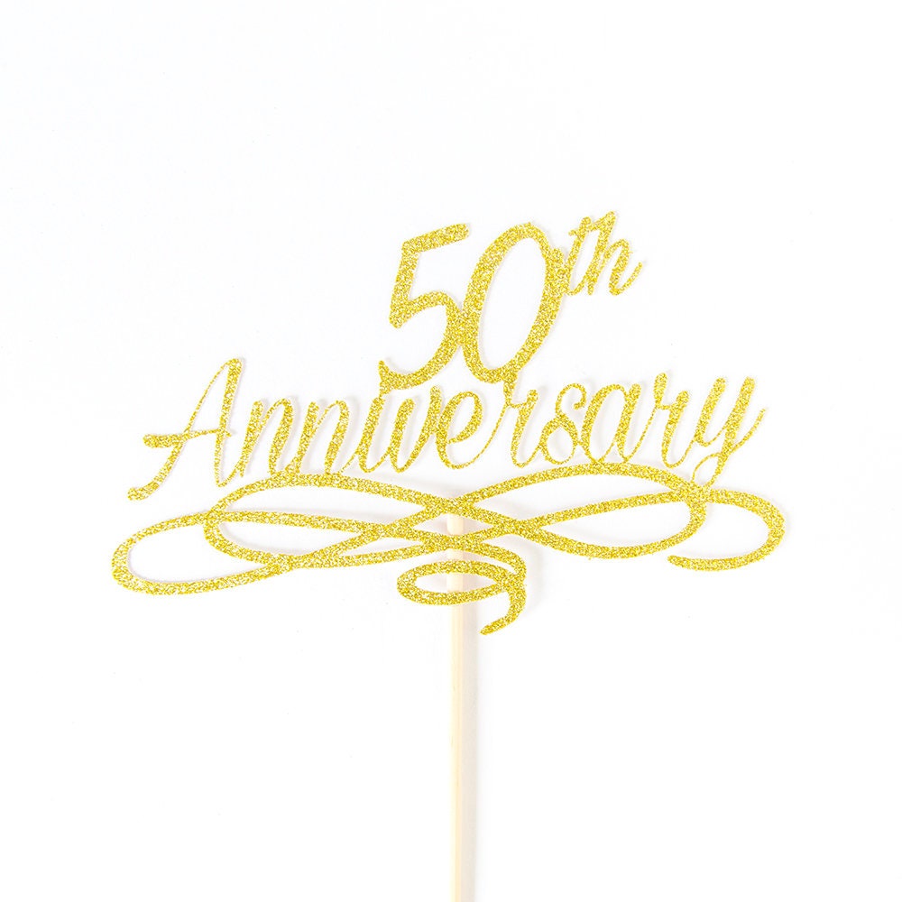 Anniversary Cake topper. Golden Wedding anniversary. Table | Etsy