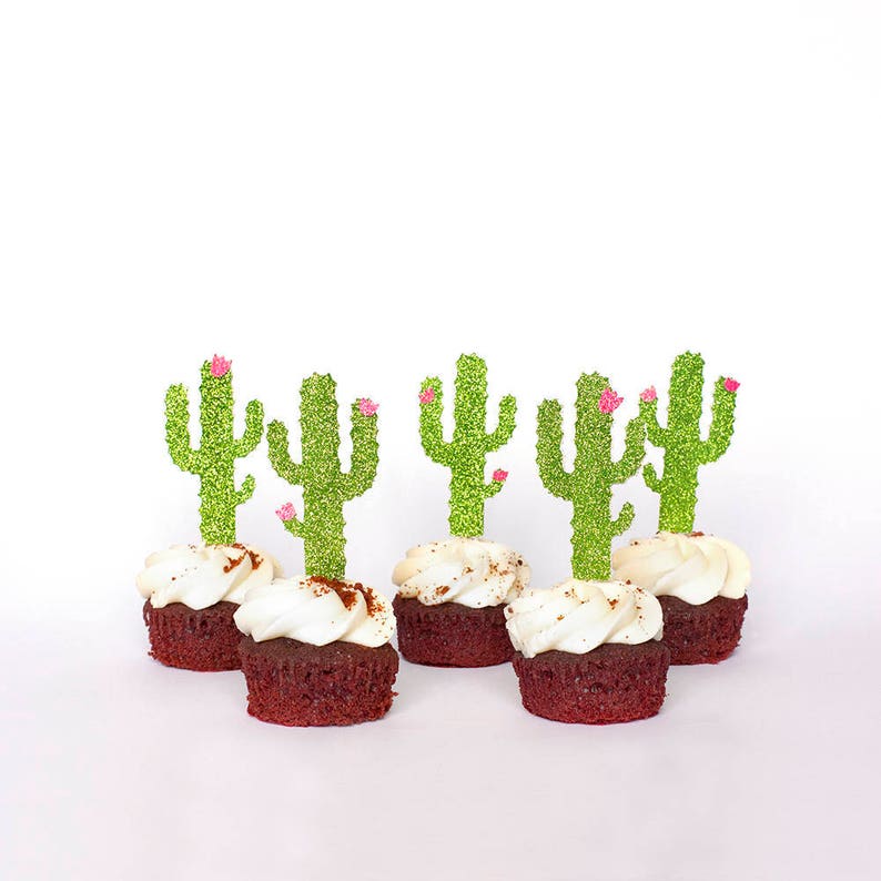Cactus Themed Birthday Decorations. Custom Name Cake Topper. - Etsy
