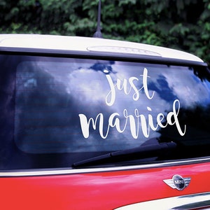Wedding Car Sticker //just Married/ - Etsy