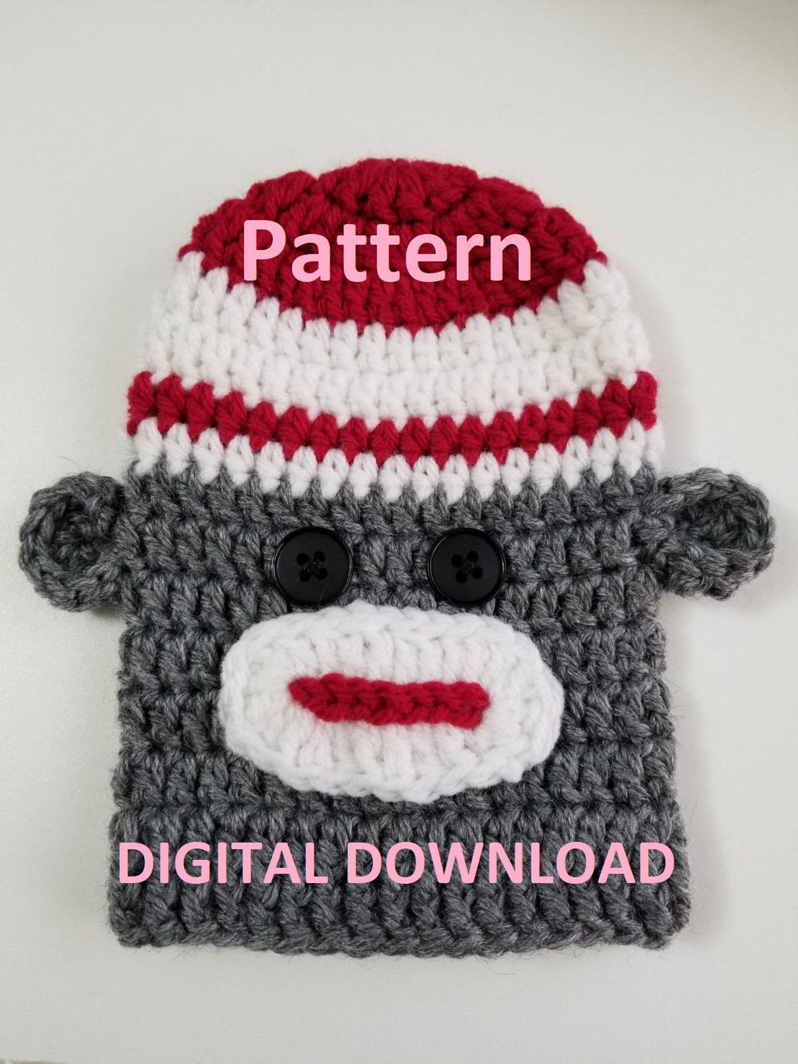 Crochet Pattern sock Monkey Cast Sock/toe Cover. - Etsy