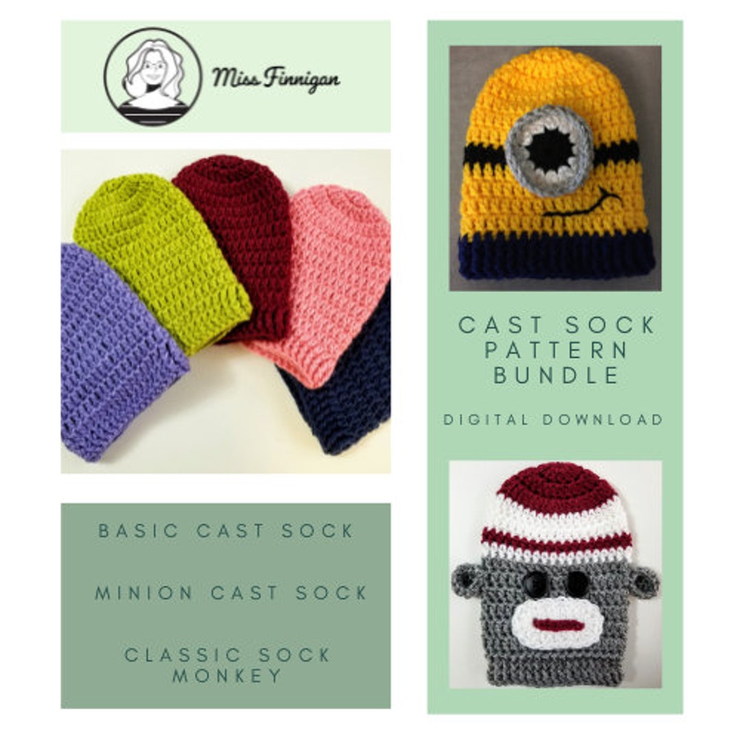 3 Crochet Patterns Cast Sock/toe Cover - Digital PDF Download. Make One ...
