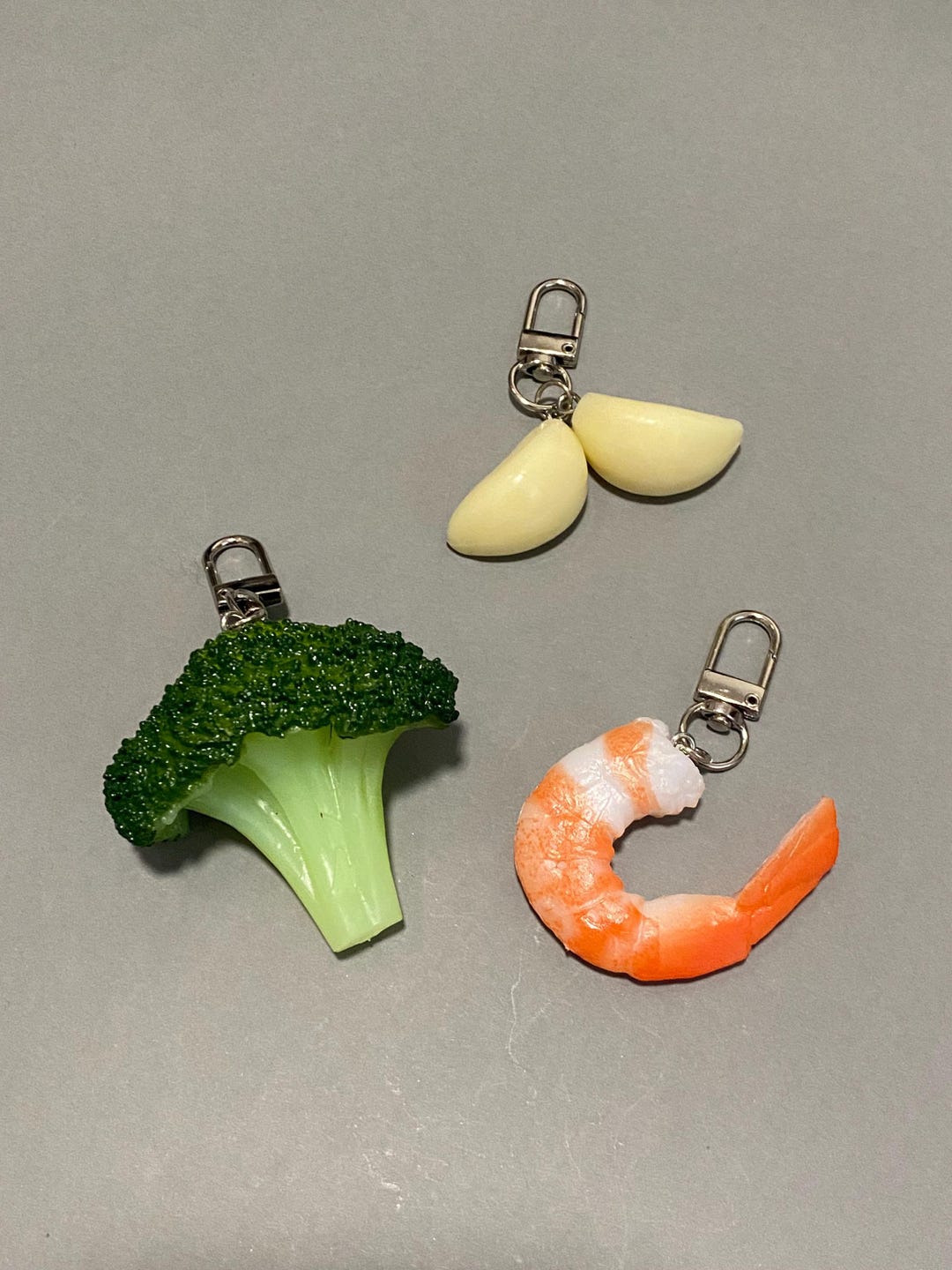 Realistic Cute Food Key Chain, Garlic Key Chain, Broccoli Key Chain ...