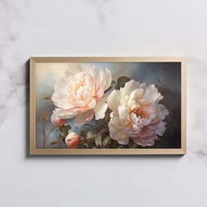 Frame TV Art Flower Oil Painting, Samsung TV Frame Artwork Painting ...