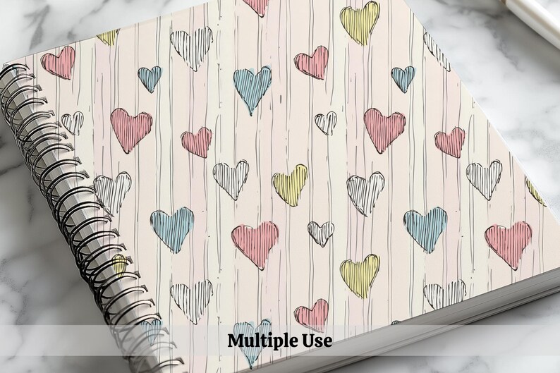 Pastel Hearts Digital Paper: Seamless Nursery Patterns (digital ...
