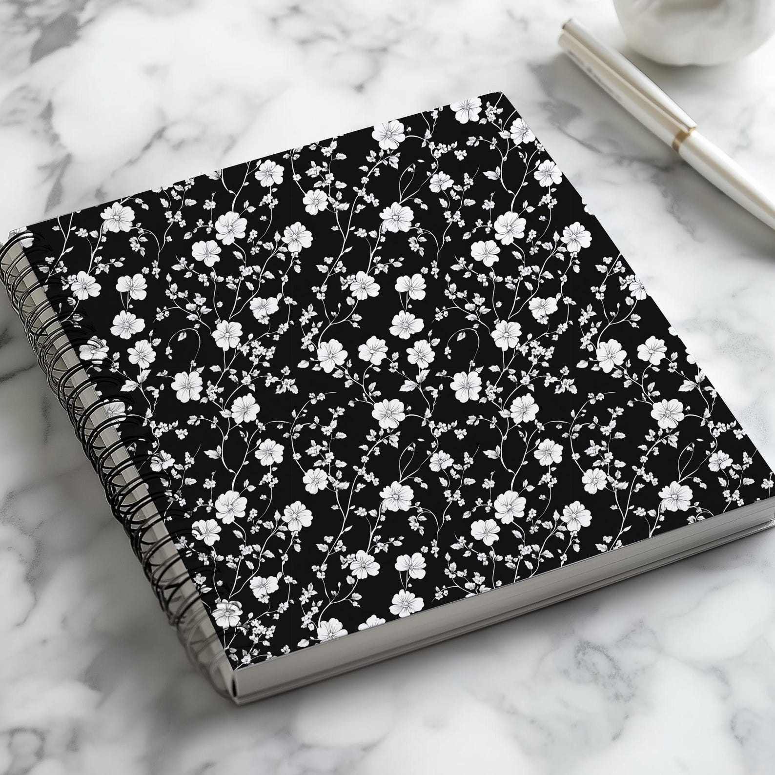 Black & White Flowers Digital Paper | Seamless Patterns | Floral ...