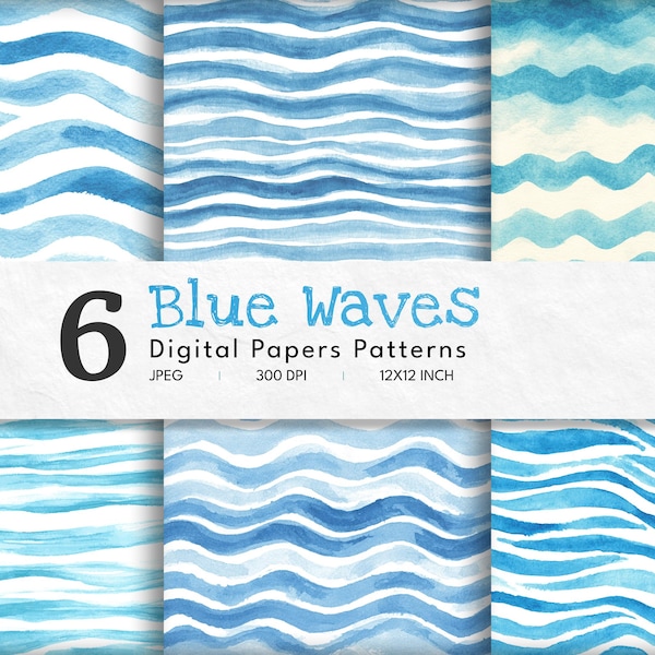Watercolor Wave - Etsy