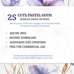 Cute Pastel Goth Pattern | Seamless Digital Paper Patterns | Cute Fun ...