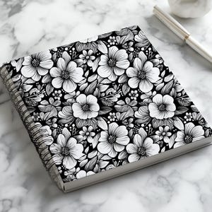 Black & White Flowers Digital Paper | Seamless Patterns | Floral ...