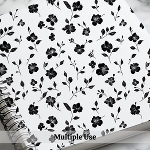 Black & White Flowers Digital Paper | Seamless Patterns | Floral ...