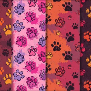 Cute Dog Patterns | Paw Print Patterns | Seamless Digital Papers ...
