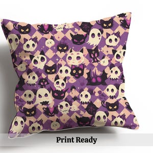 Cute Pastel Goth Pattern | Seamless Digital Paper Patterns | Cute Fun ...