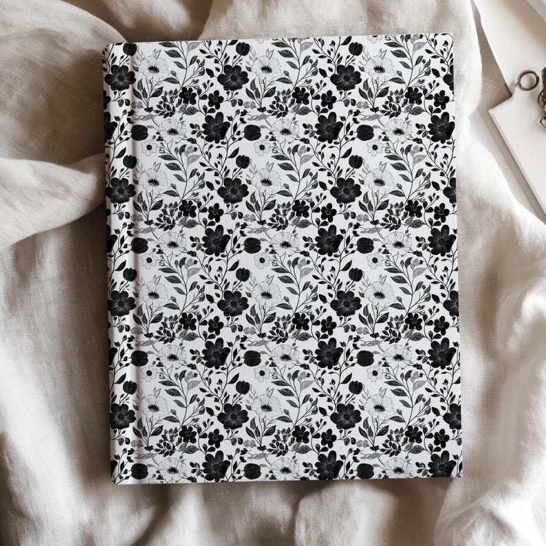 Black & White Flowers Digital Paper | Seamless Patterns | Floral ...