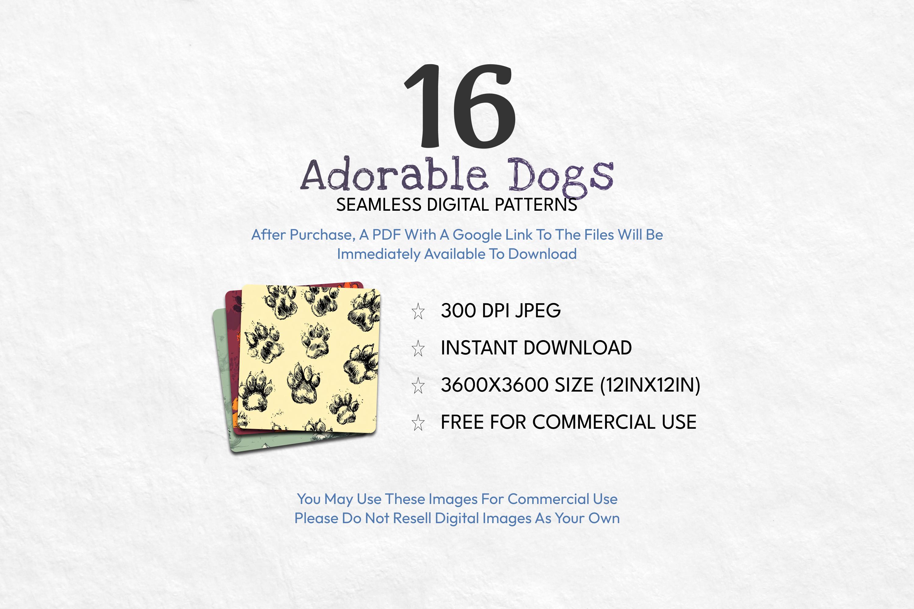 Cute Dog Patterns | Paw Print Patterns | Seamless Digital Papers ...