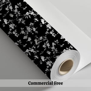 Black & White Flowers Digital Paper | Seamless Patterns | Floral ...