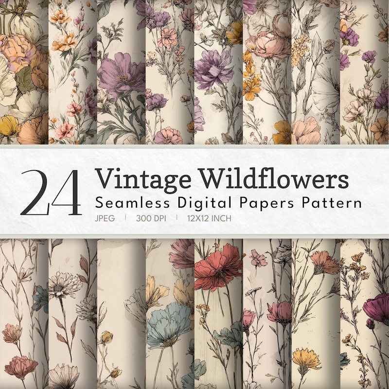 Wildflower Wall Paper - Etsy