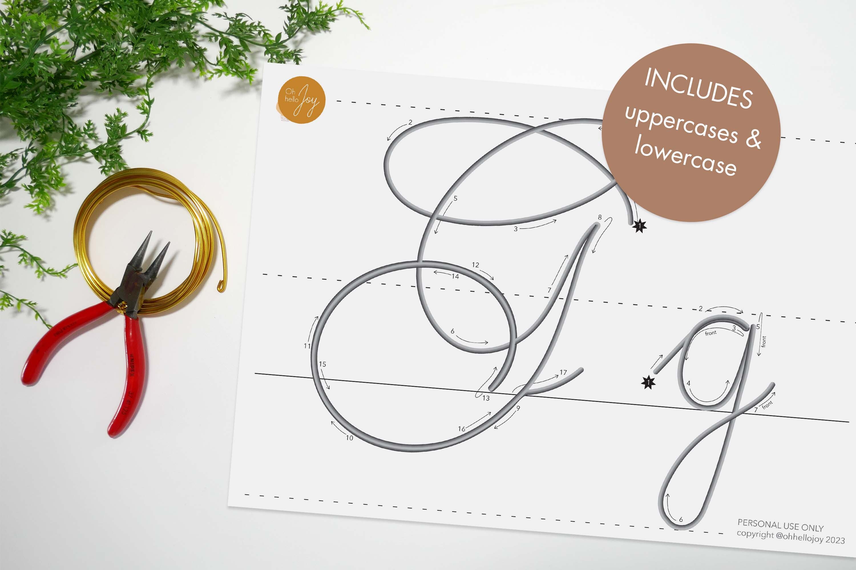 Calligraphy Wire Alphabet Template - Printable Template for Wire Art ...