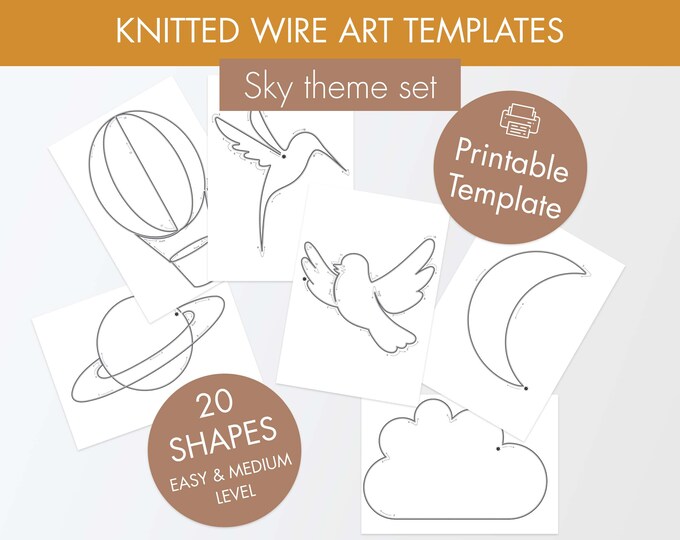 Shape Template for Wire Art Printable Template for Wire Art Sky Theme ...