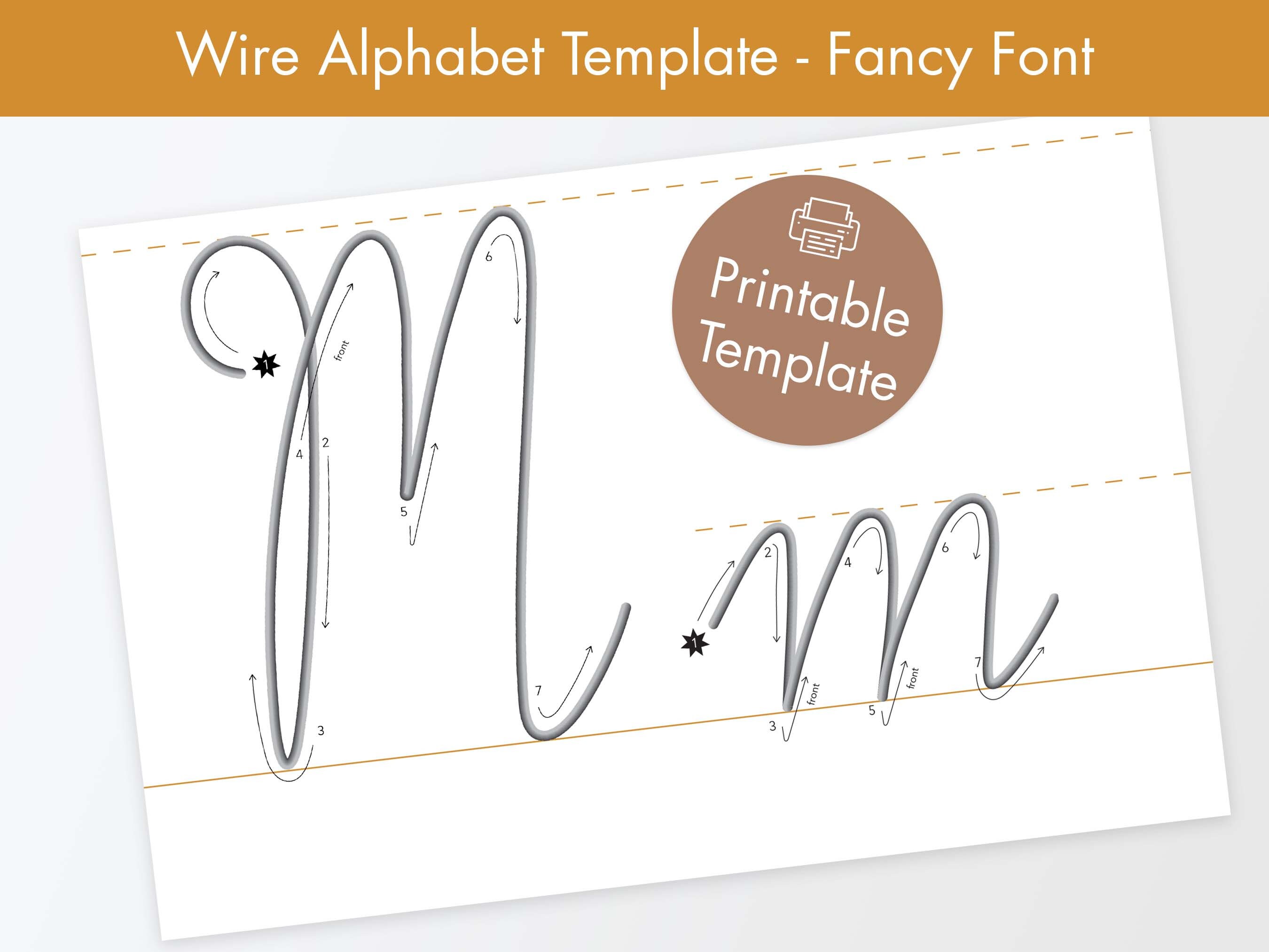 Printable Cursive Letter Stencils N