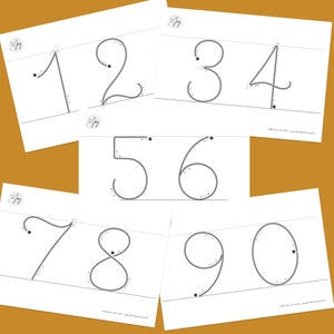 Number Templates Printable Template for Wire Art Cursive Font Numbers ...
