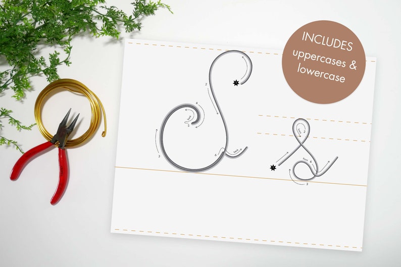 Wire Alphabet Template - Printable Template for Wire Art - Uppercase ...