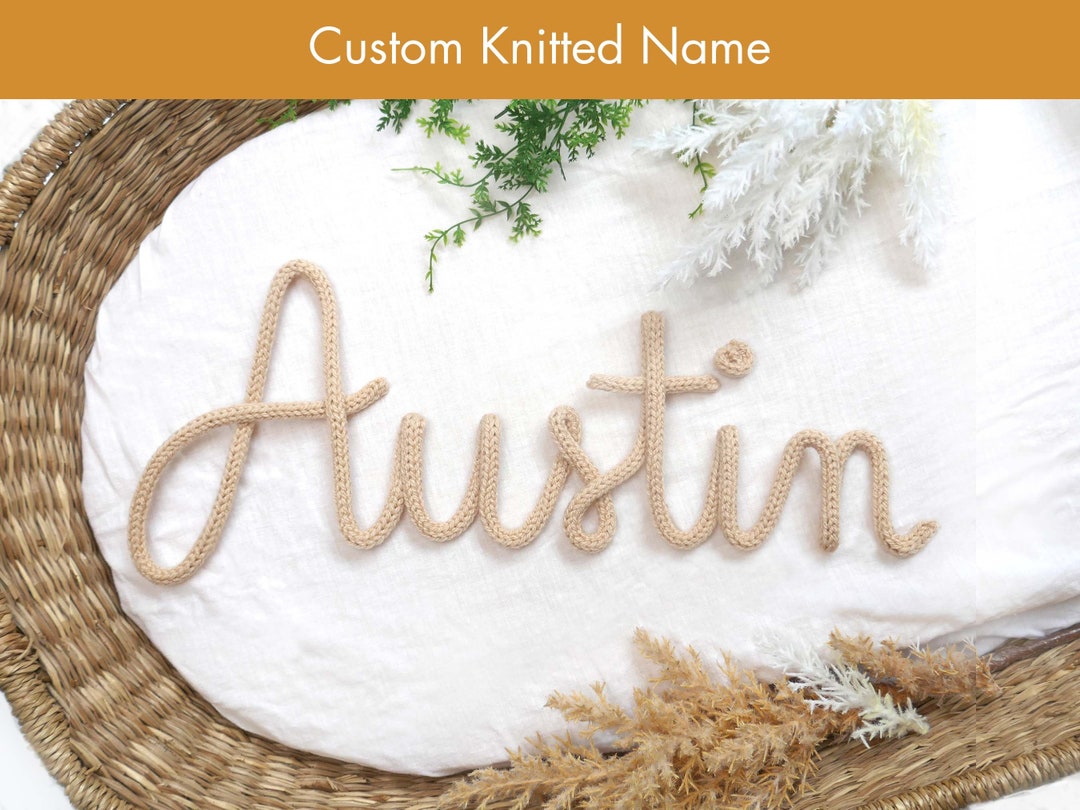 Personalised Knit Name Sign, Knitted Wire Name, Knit Wire Word, Wire ...