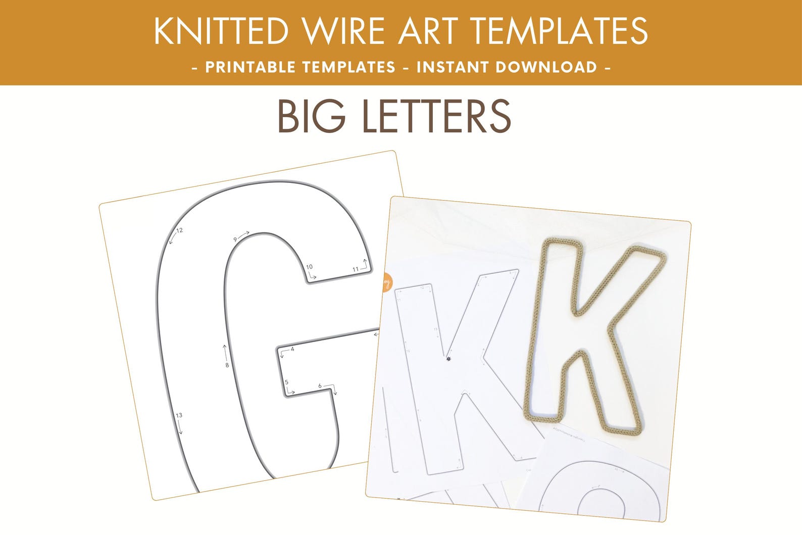 Big Letters Wire Alphabet Template - Printable Template for Wire Art ...
